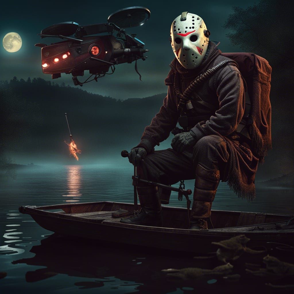 Jason Voorhees at work - AI Generated Artwork - NightCafe Creator