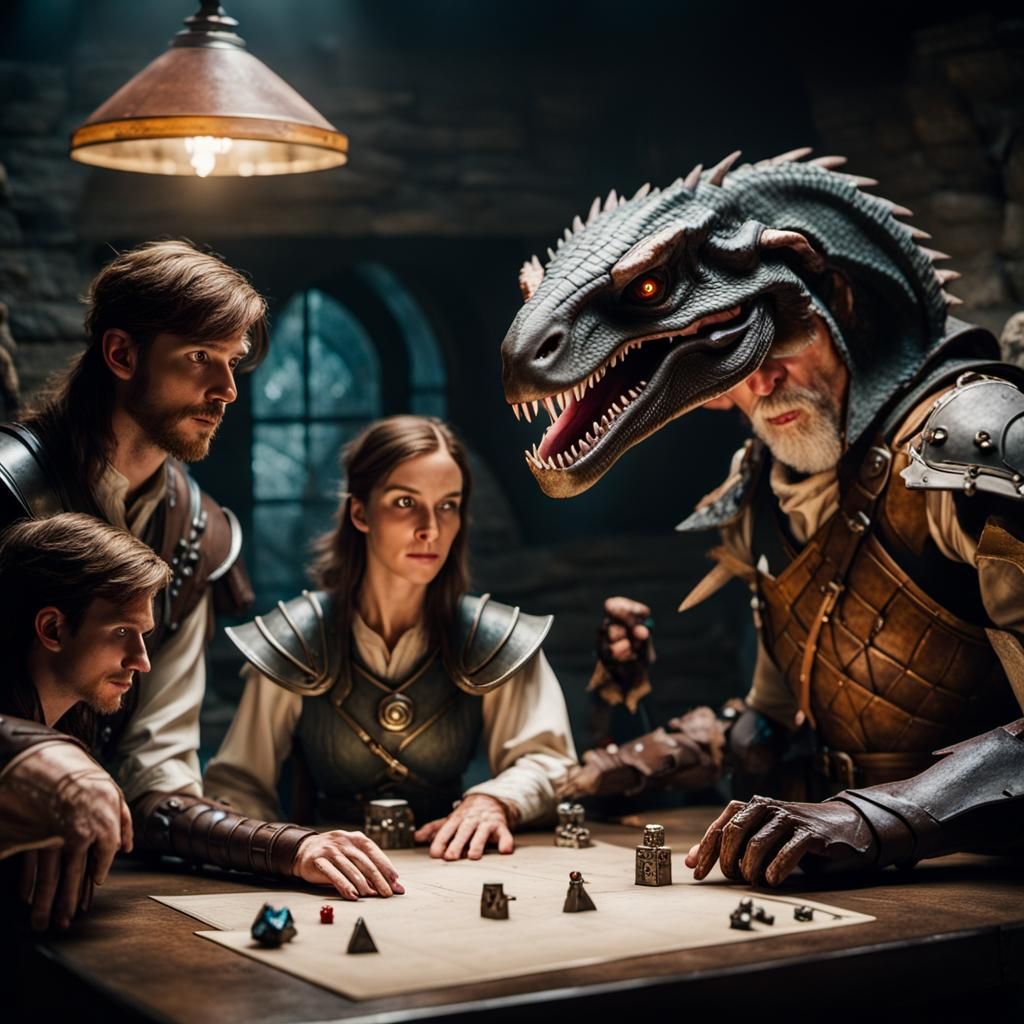 Dungeons and Dragons nerds team up for a game - AI Generated Artwork ...