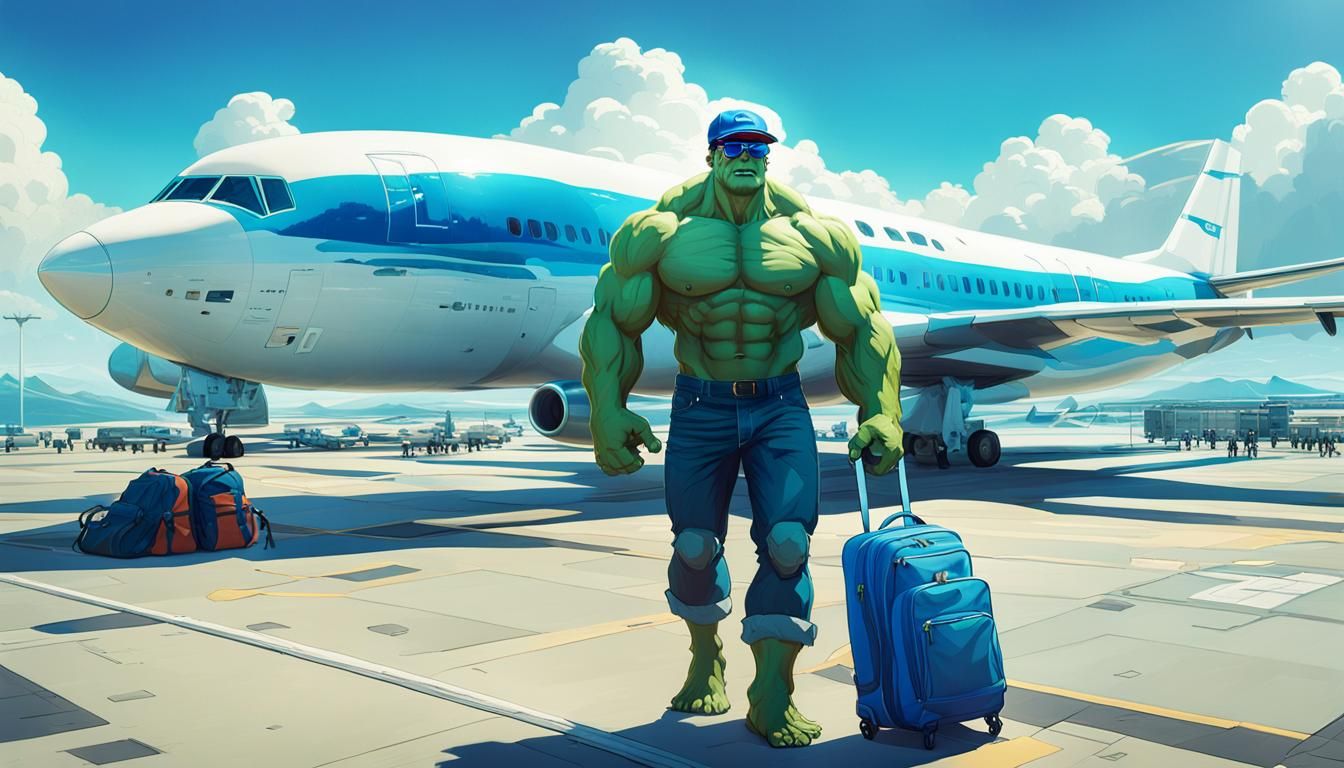 Hulk on Vacation 1 - AI Generated Artwork - NightCafe Creator