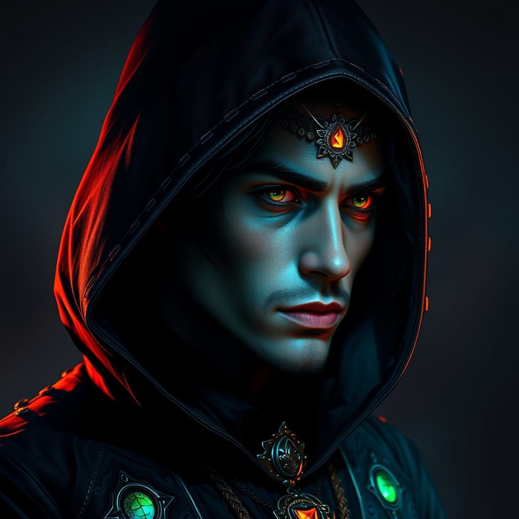 Luxurious Portrait in Moody, Gradient Hues, Charac... - AI Art