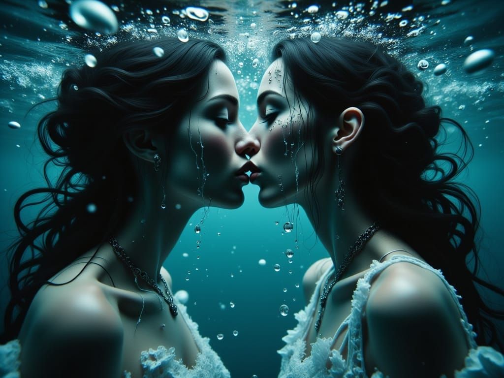 Sirens of the Abyss: Horrorcore Lesbian Goddesses - AI Art