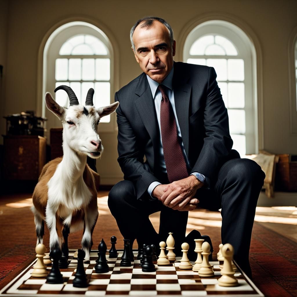 2 Goats playing Chess - AI Generated Artwork - NightCafe Creator