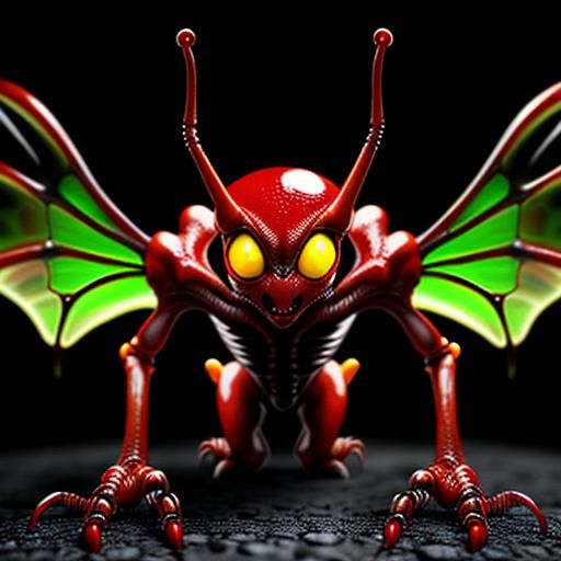 Cute alien insectoid creature from the depths of hell. - AI Generated ...