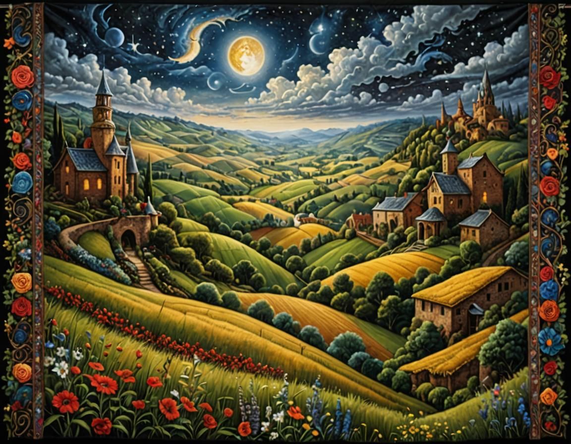 Vibrant Wall Tapestry - AI Generated Artwork - NightCafe Creator