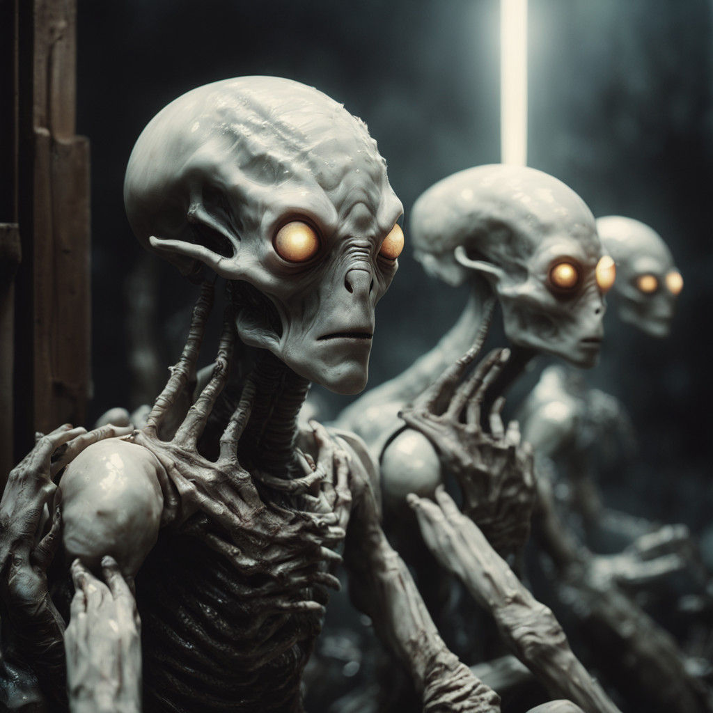 Alien humanoid creature with translucent white skin detailed textures ...