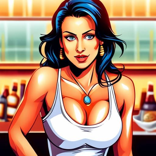 Gorgeous Bartender - AI Generated Artwork - NightCafe Creator