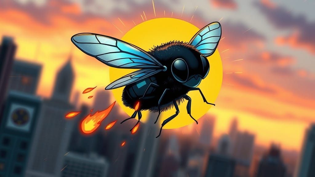 a fly with fire like Superpower - Pyrokinetic Fly Soars Thro...