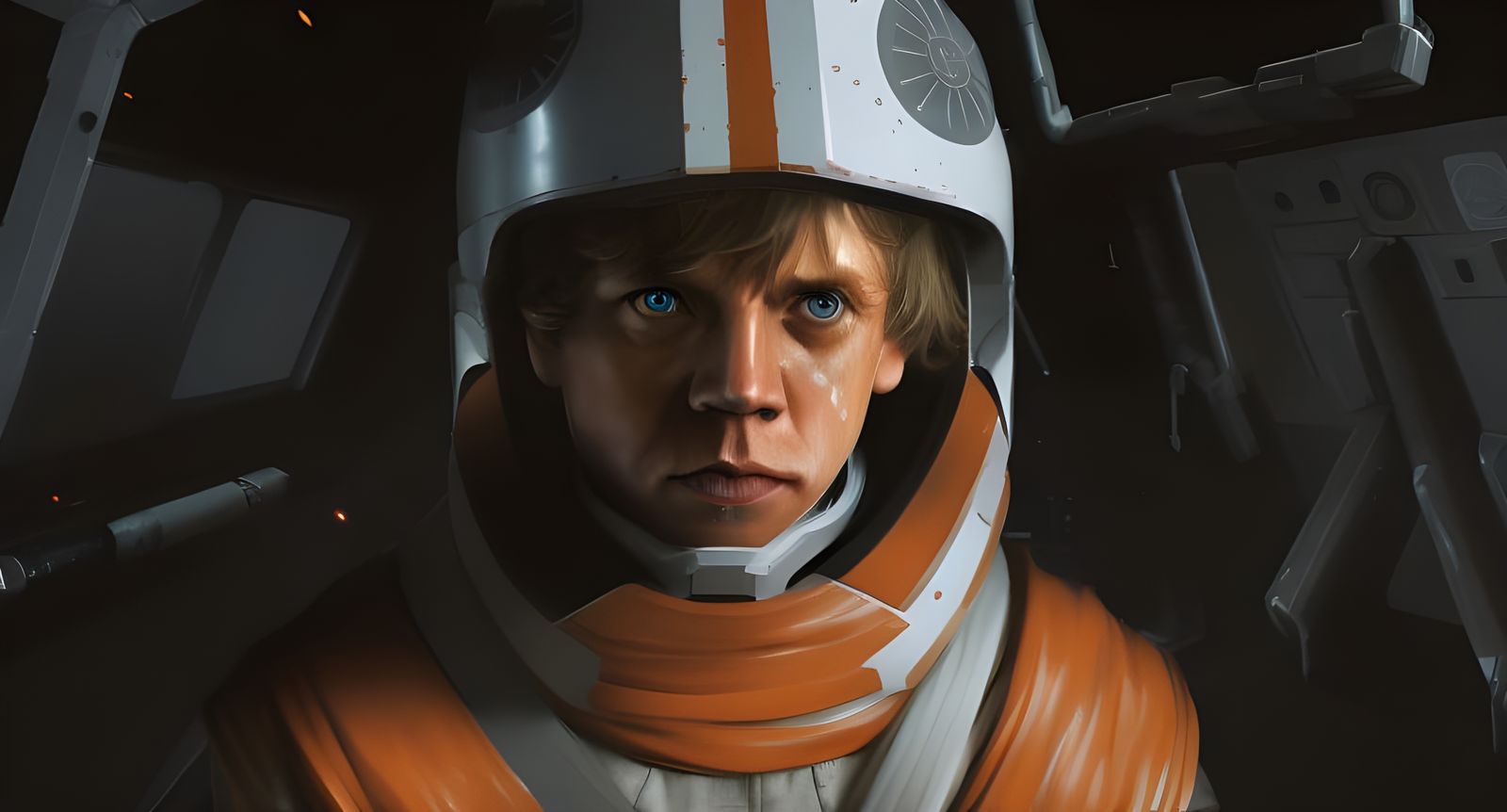 Luke In The X-Wing Cockpit - Daily challenge #66 - NightCafe Creator
