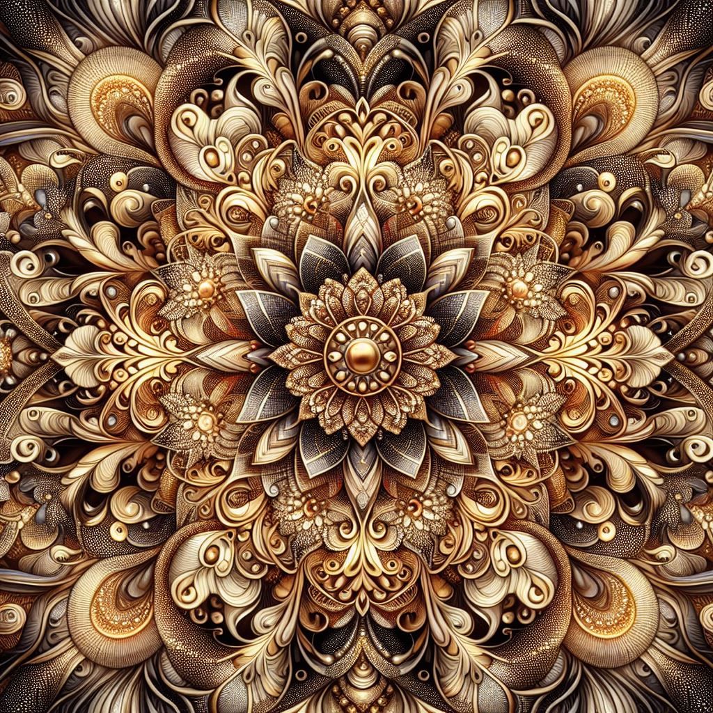 Elegant Golden Floral Luxury Pattern - AI Generated Artwork - NightCafe ...