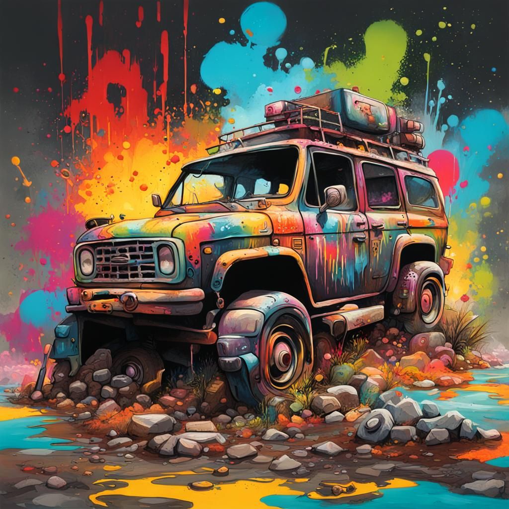 Post apocalyptic wonderland graffiti art - AI Generated Artwork ...