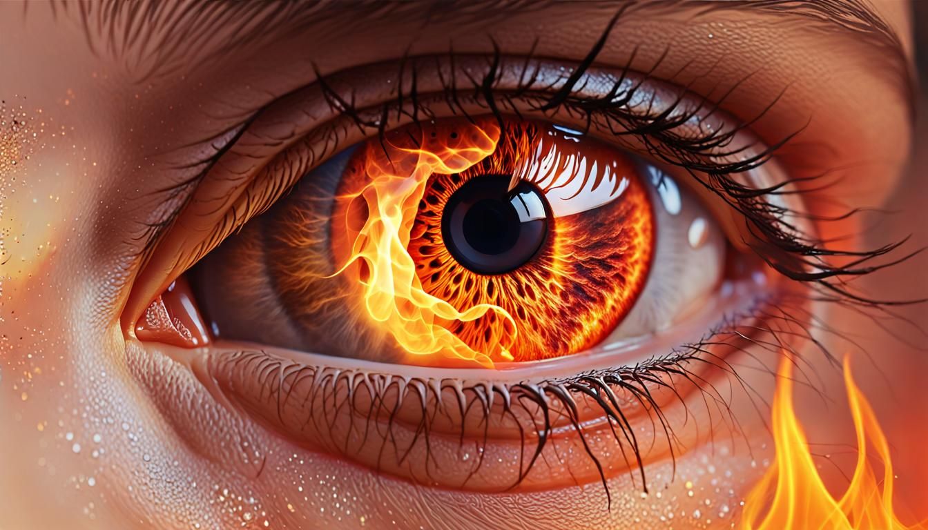 Fire in my Eyes - AI Generated Artwork - NightCafe Creator