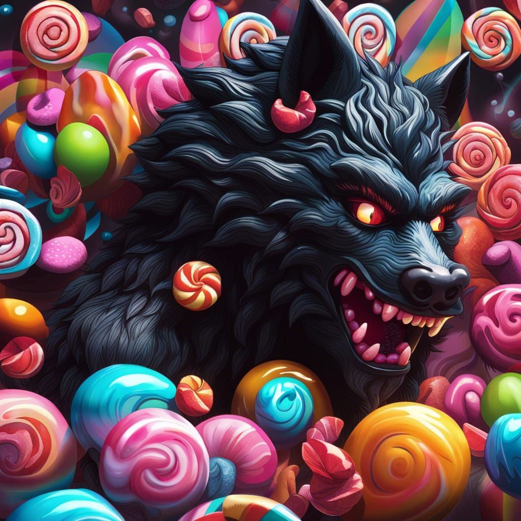 Werewolf with a sweet-tooth - AI Generated Artwork - NightCafe Creator