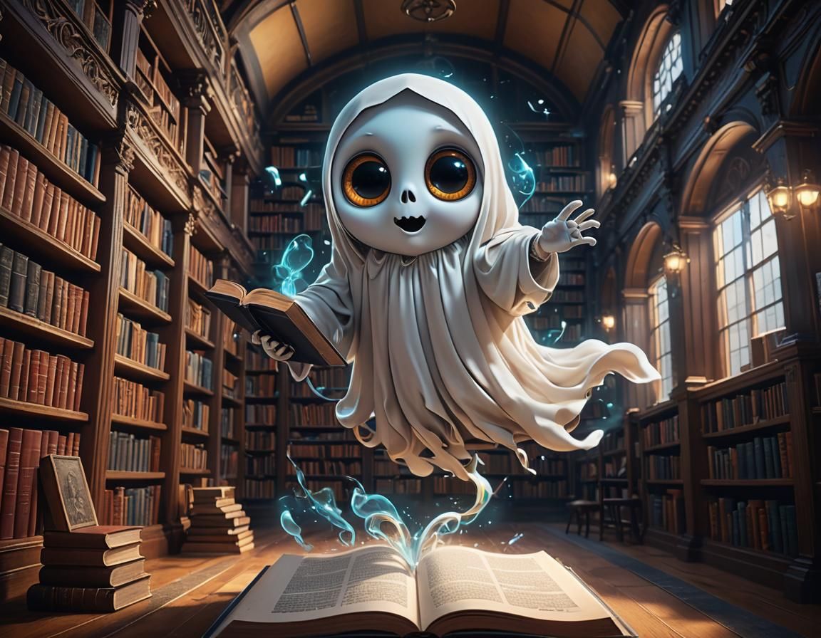 Spookie at His Favorite Place, Relaxing With a Great Book 2 - AI ...