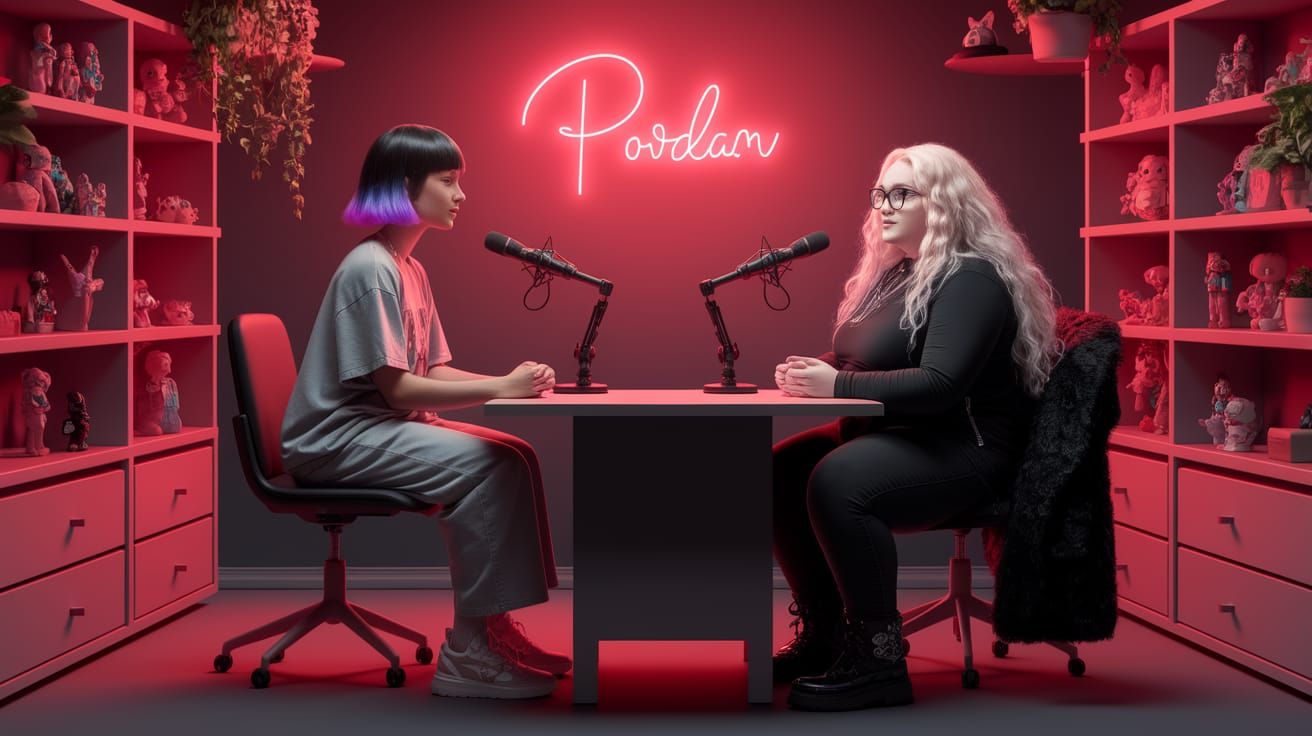 The room - Vibrant Studio Conversation in Warm Hues