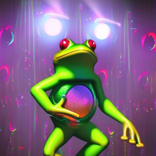 Disco Frog rocks the house party III - AI Generated Artwork - NightCafe ...
