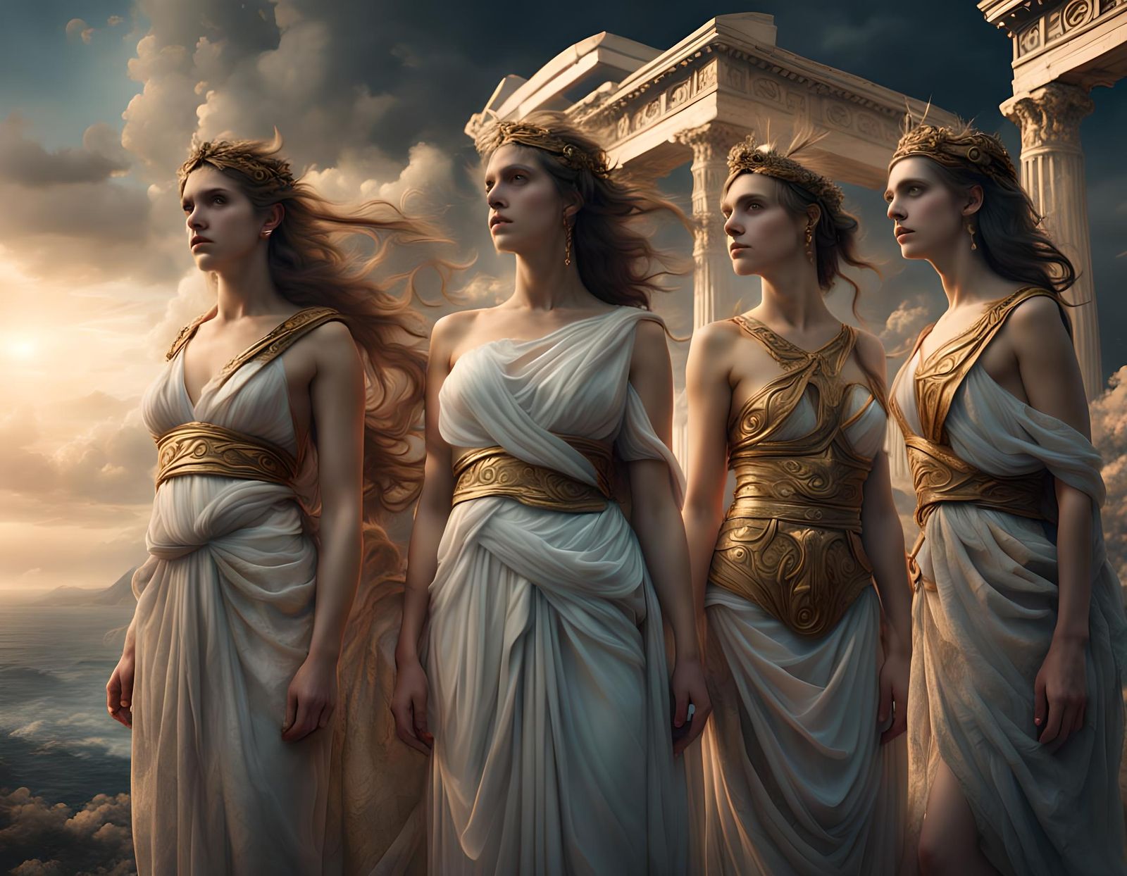 Multiple Greek goddesses beautiful - AI Generated Artwork - NightCafe ...