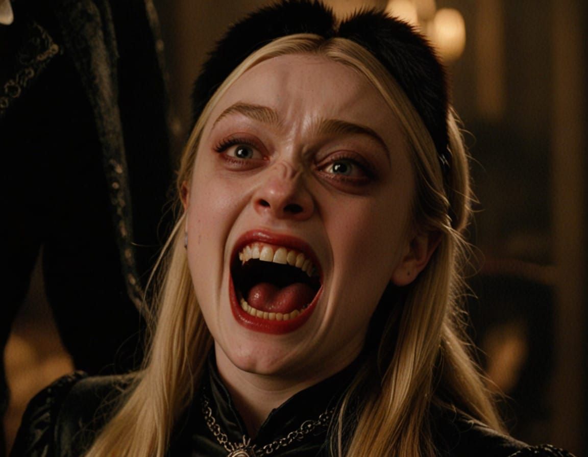 Vampire Goddess in Fiery Anguish - AI Art