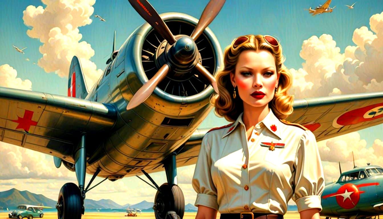 Kate Moss as a World War II pin-up girl