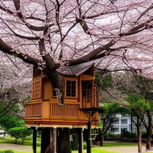 THE CHERRY BLOSSOM TREE HOUSE : r/nightcafe