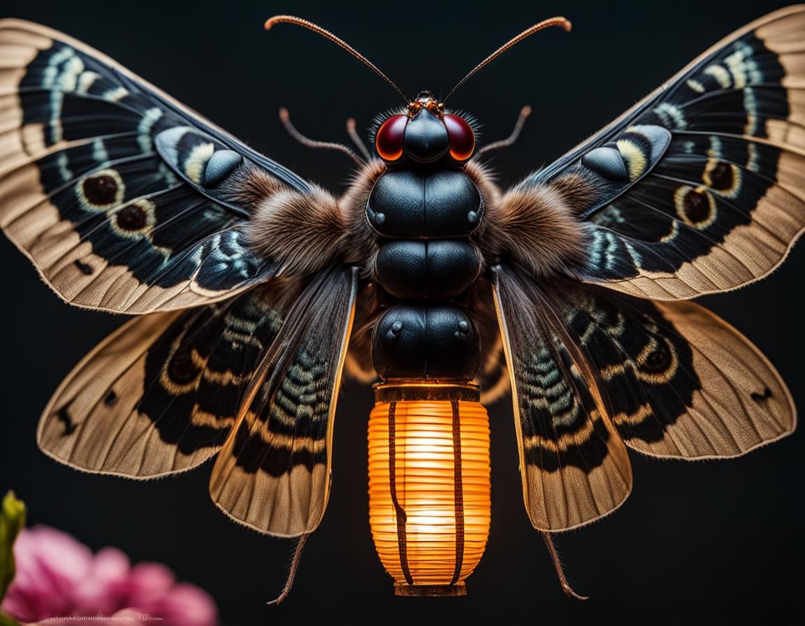 Japanese Moth Lantern - AI Generated Artwork - NightCafe Creator