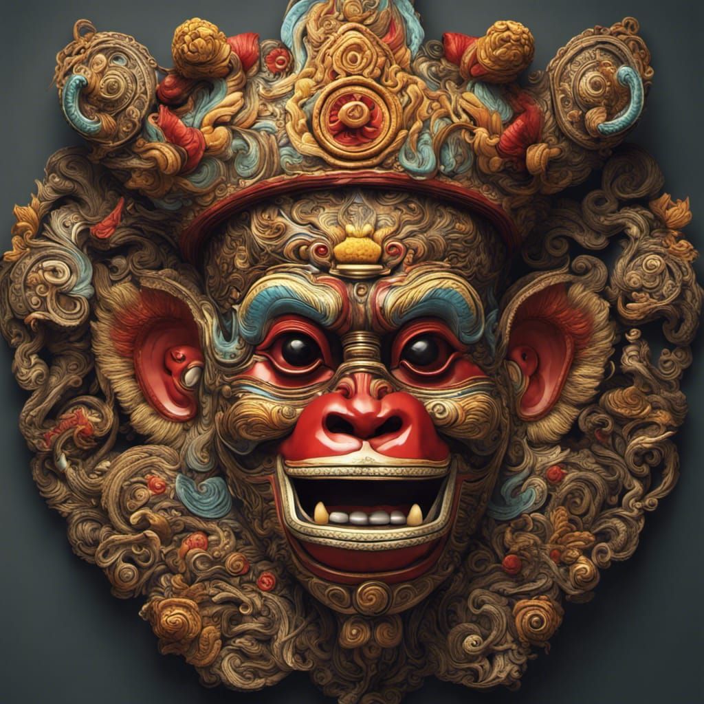 Balinese monkey king mask - AI Generated Artwork - NightCafe Creator