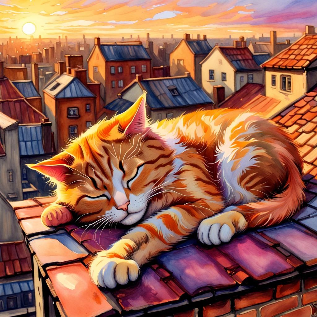 Snoozy cat Bill...... - AI Generated Artwork - NightCafe Creator