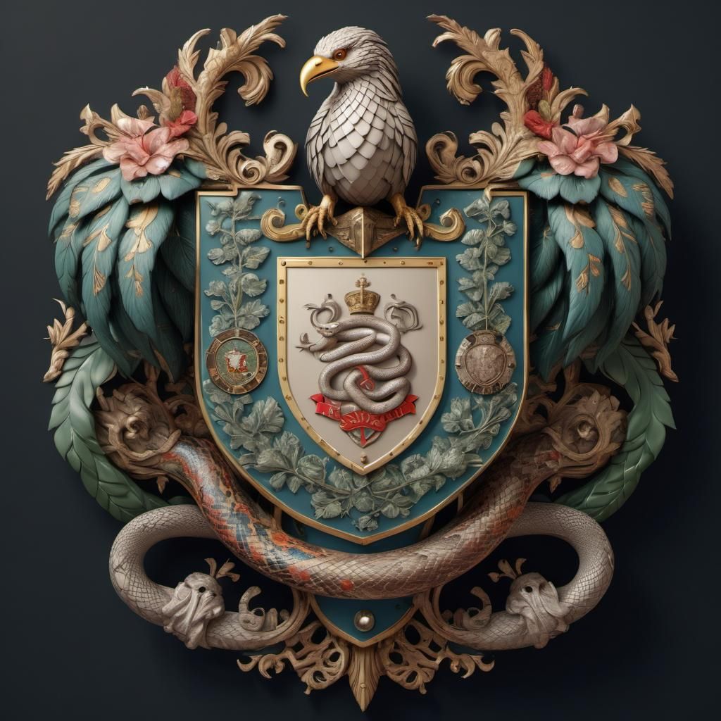 Bird and Snake Crest of Arms - AI Generated Artwork - NightCafe Creator