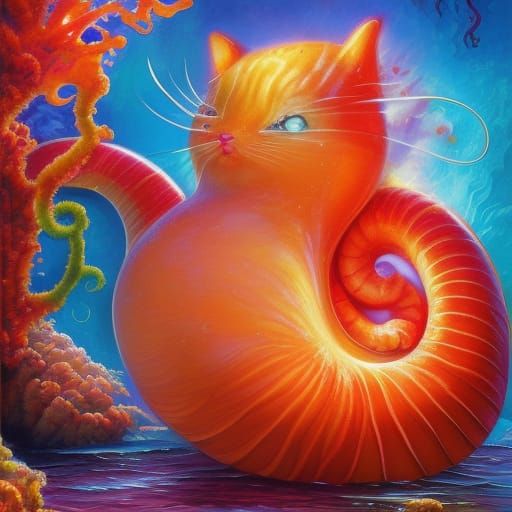 Cat Sea Snail Hybrid - AI Generated Artwork - NightCafe Creator