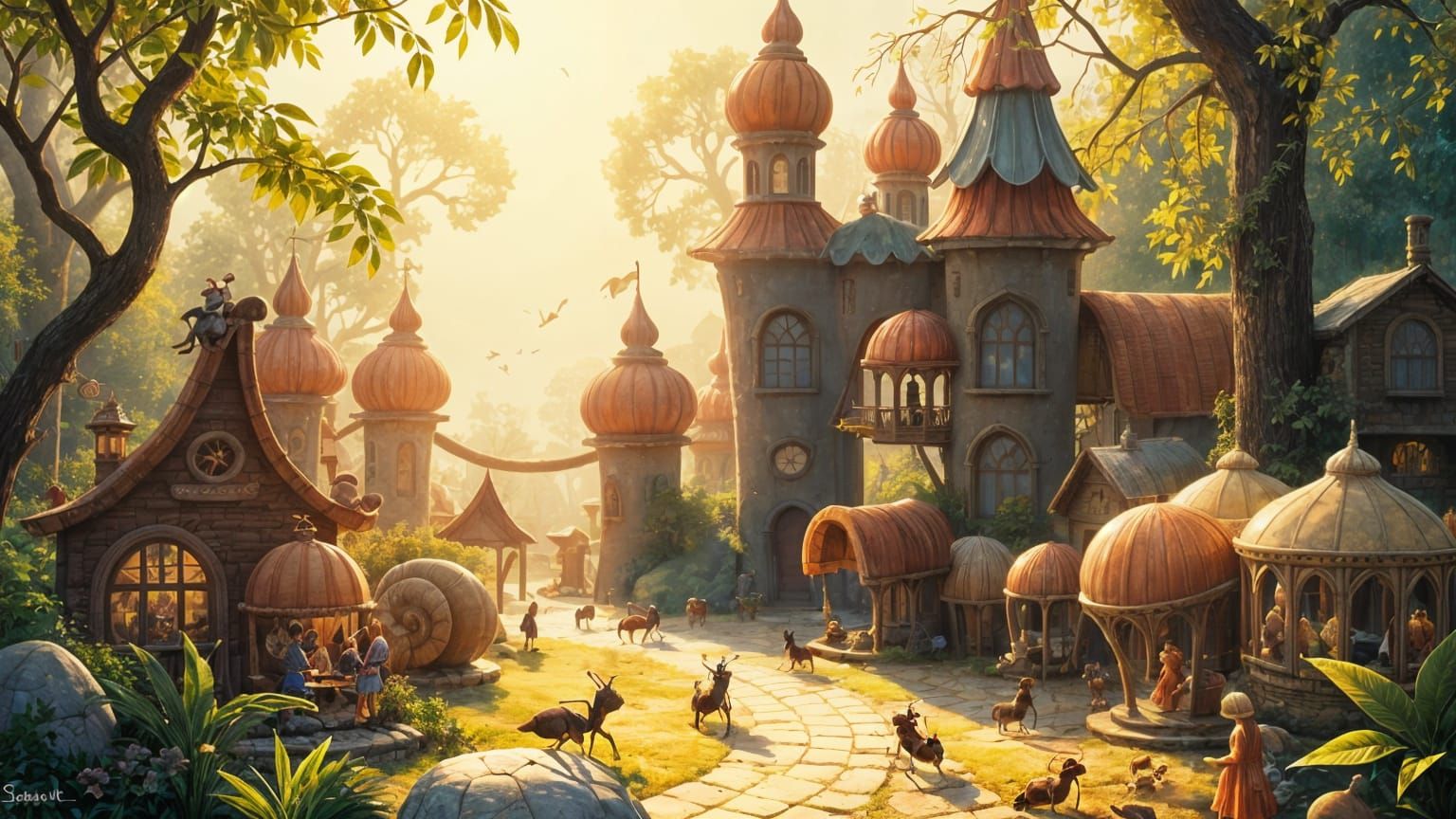 bustling little ant village - Enchanted Insect Village in D...