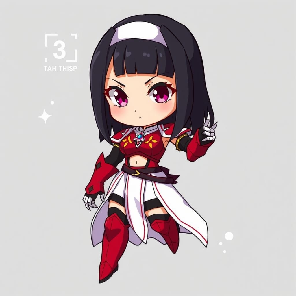 Compact Chibi Nun in Futuristic Armor - AI Art