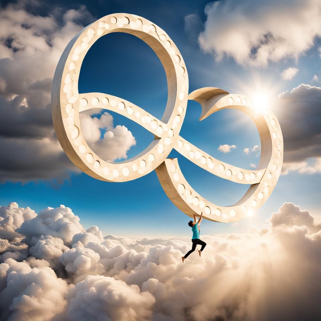 Large infinity symbol dancing in the clouds - AI Generated Artwork ...