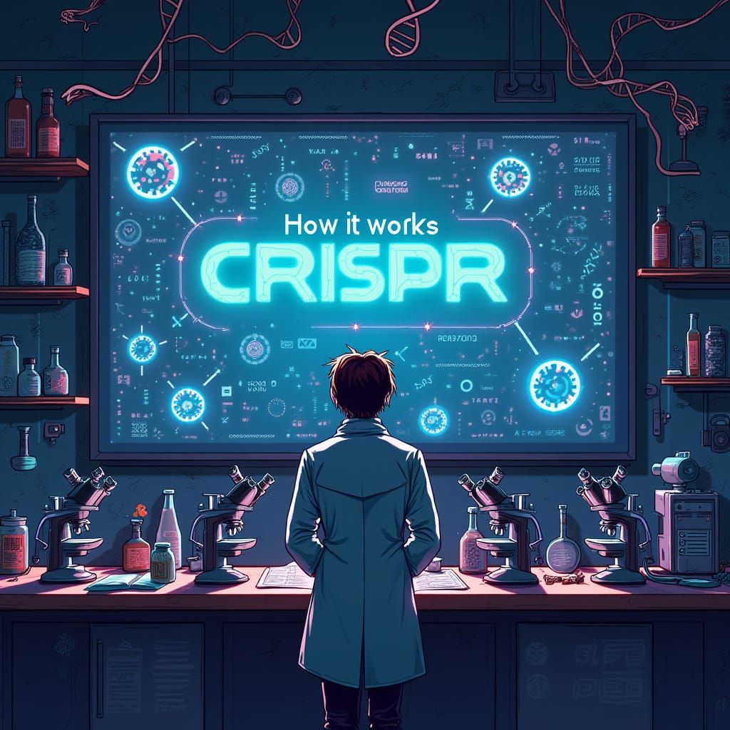 Futuristic Lab Scene Displaying CRISPR Technology - AI Art