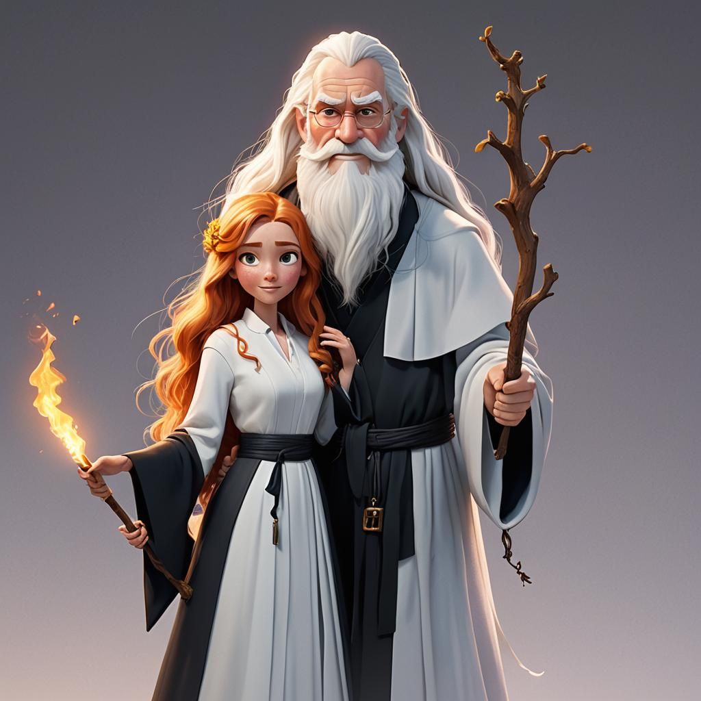 Wizard and Daughter apprentice 2 - AI Generated Artwork - NightCafe Creator