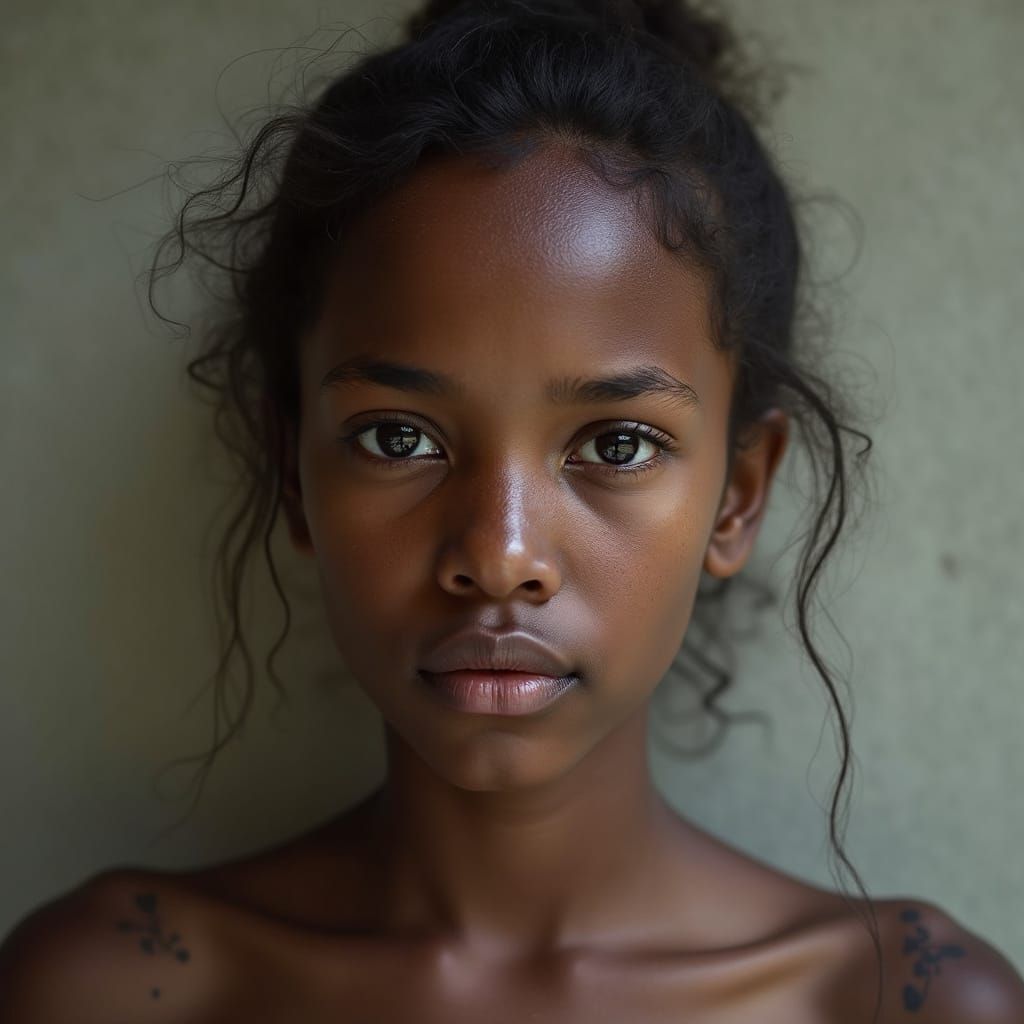 Realistic Human Portrait with Emotional Depth - AI Art