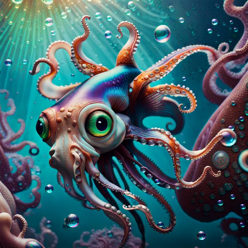Odd squid creature - AI Generated Artwork - NightCafe Creator