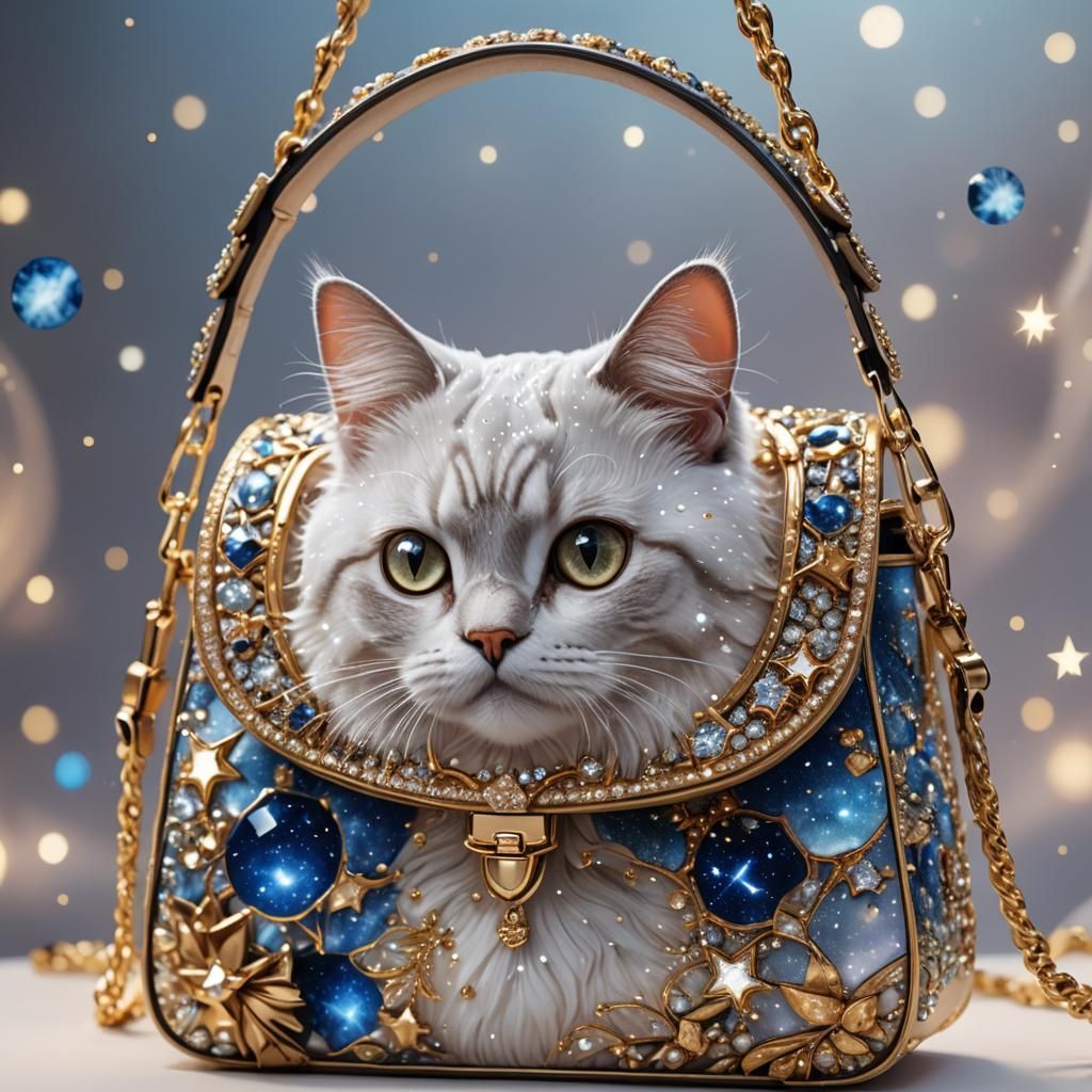 Sparkling Kitty Bag - AI Generated Artwork - NightCafe Creator