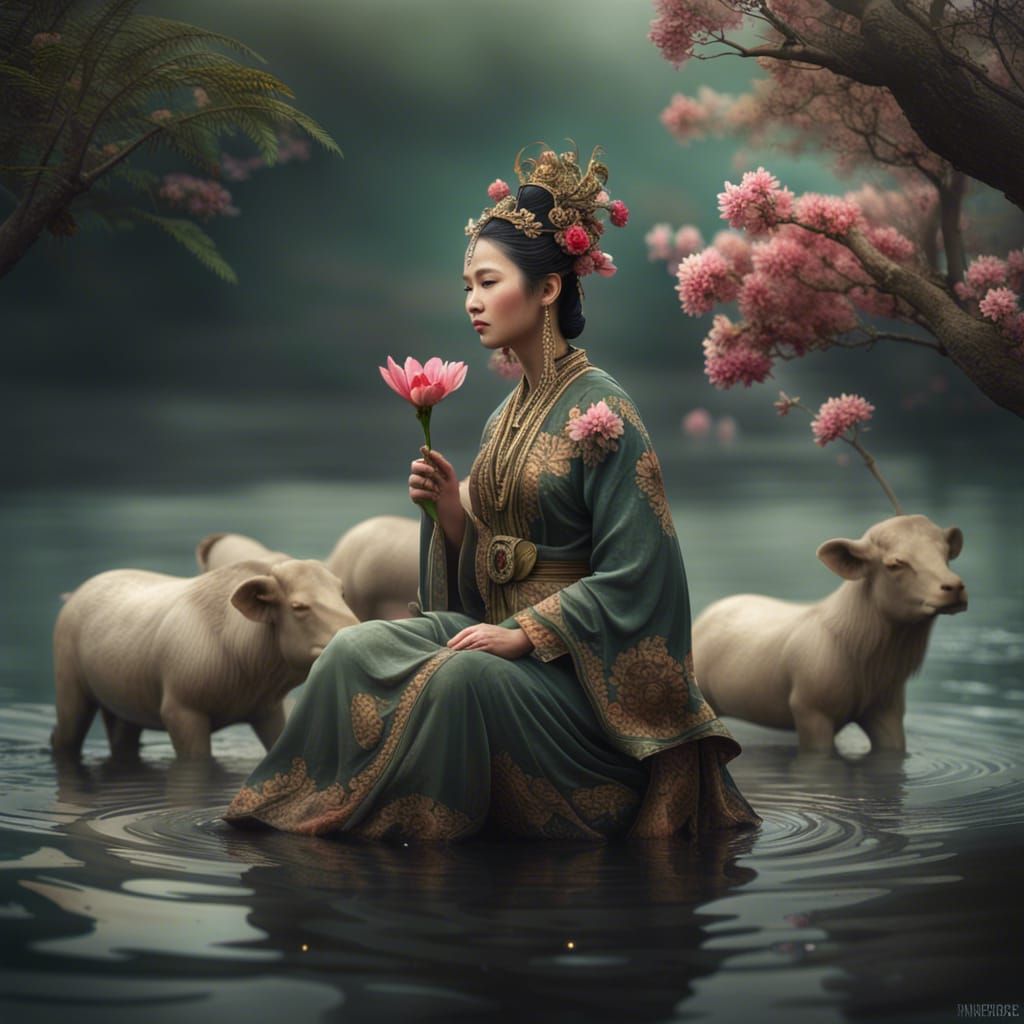Mẫu Địa Tiên: Vietnamese Mother Goddess of Earth, pretty, flowers ...