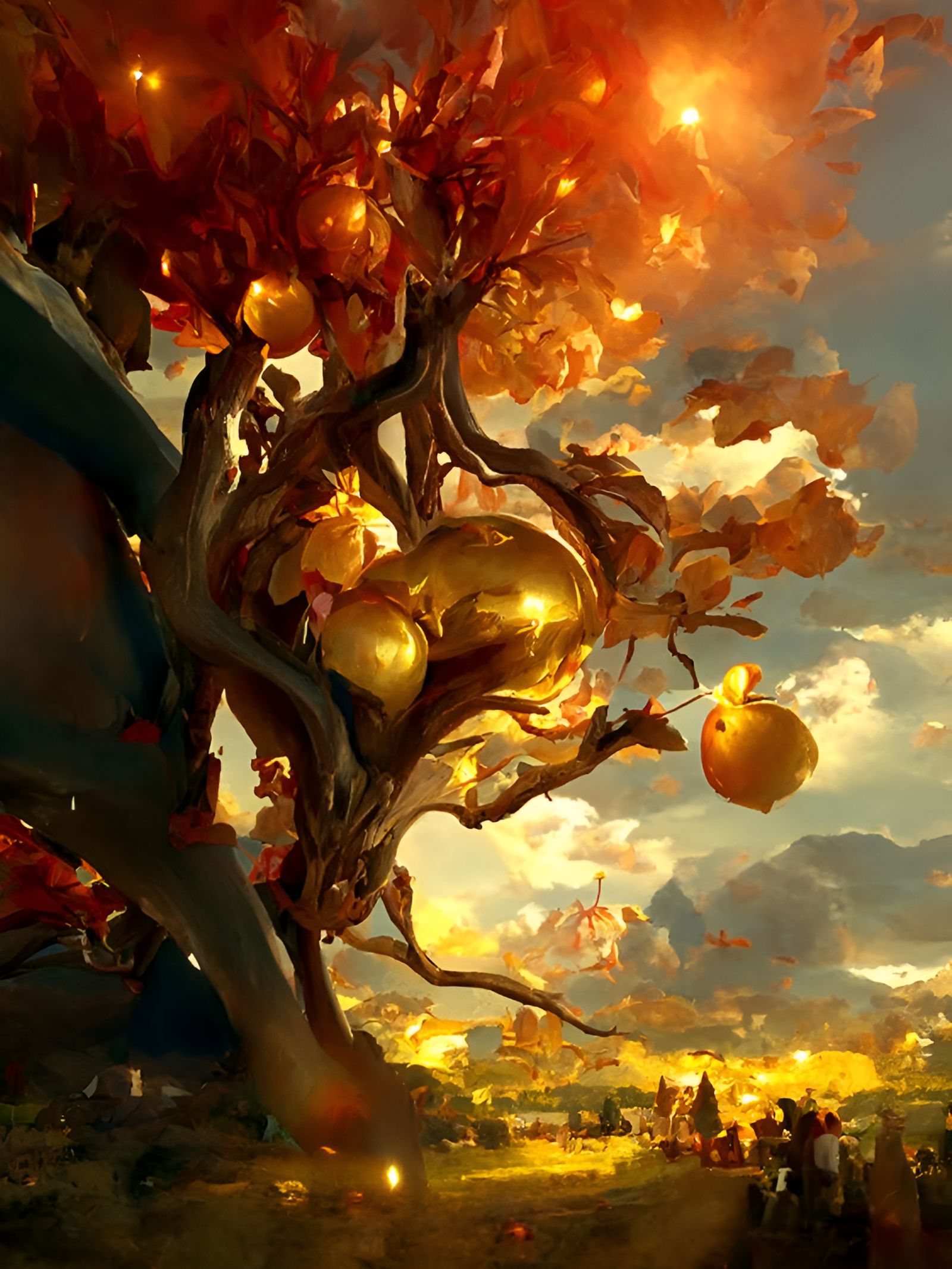The golden apple tree - AI Generated Artwork - NightCafe Creator