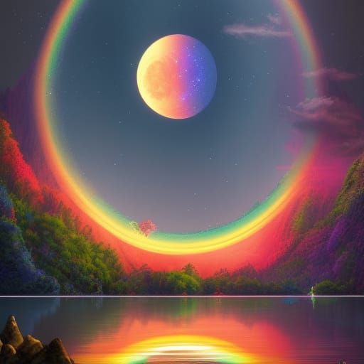 A beautiful moonbow. - AI Generated Artwork - NightCafe Creator