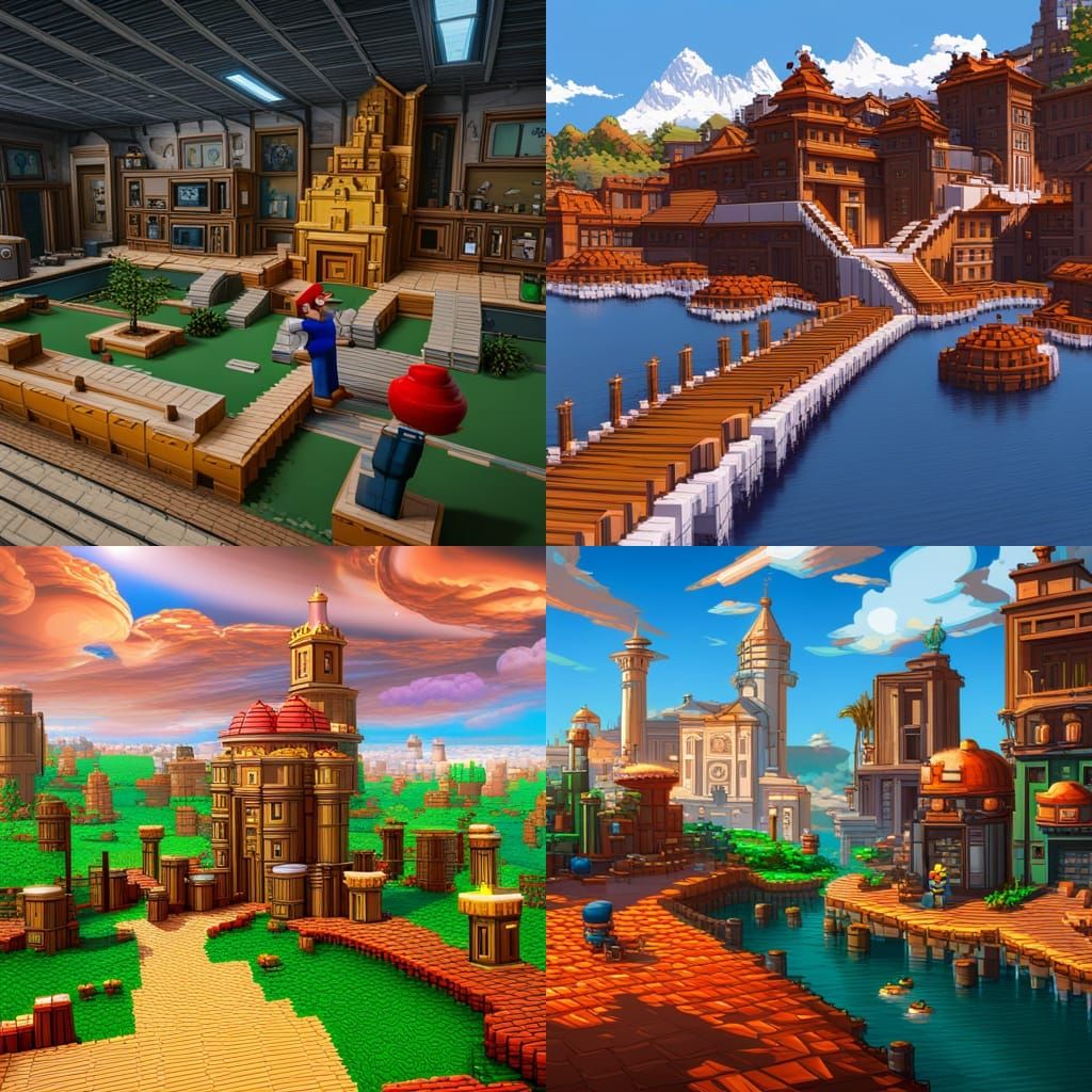 Super mario brothers 8bit ,uhd,retro art,unreal engine 05,texture - AI ...