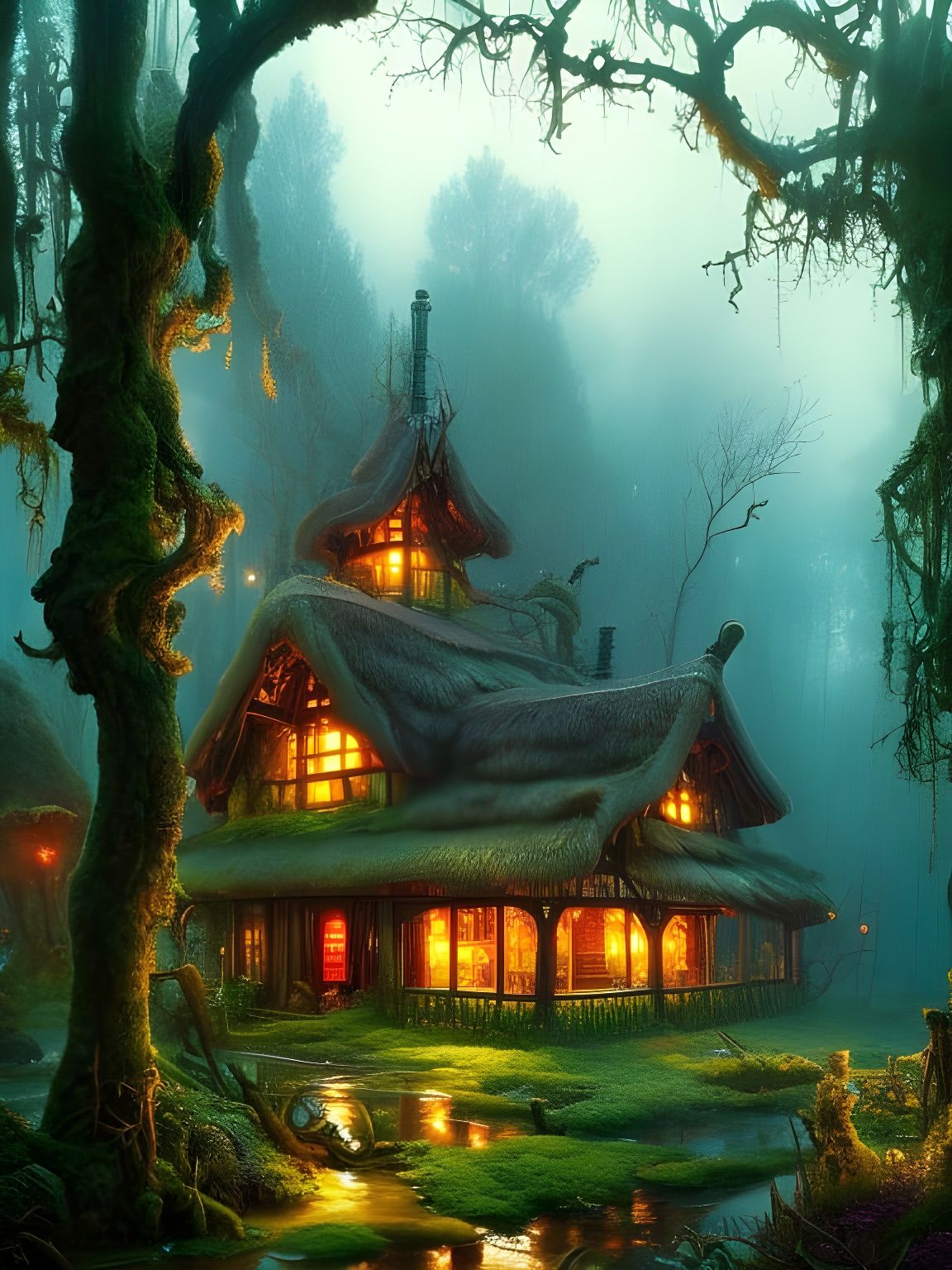 Rain & Shack - AI Generated Artwork - NightCafe Creator