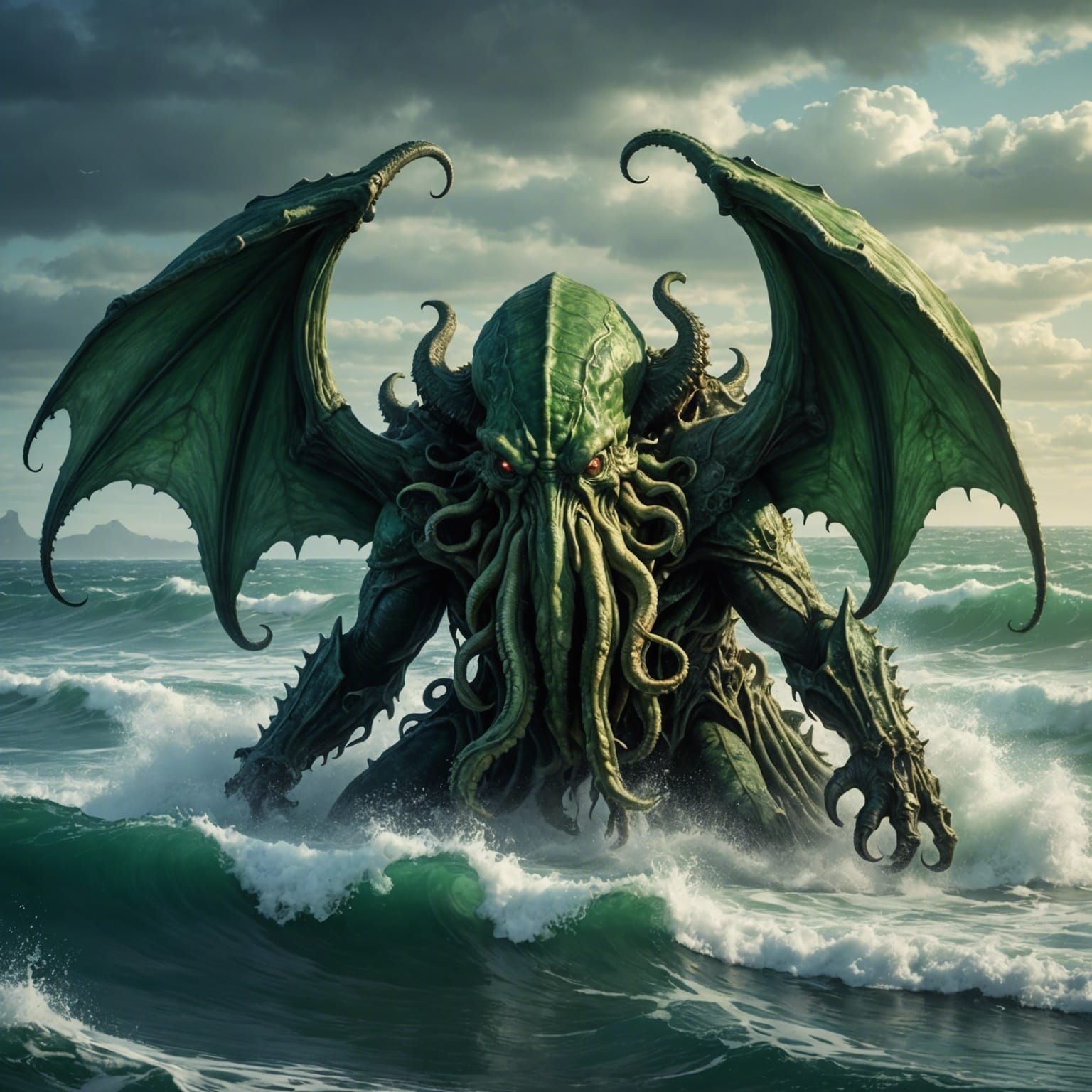 Cthulhu emerges - AI Generated Artwork - NightCafe Creator