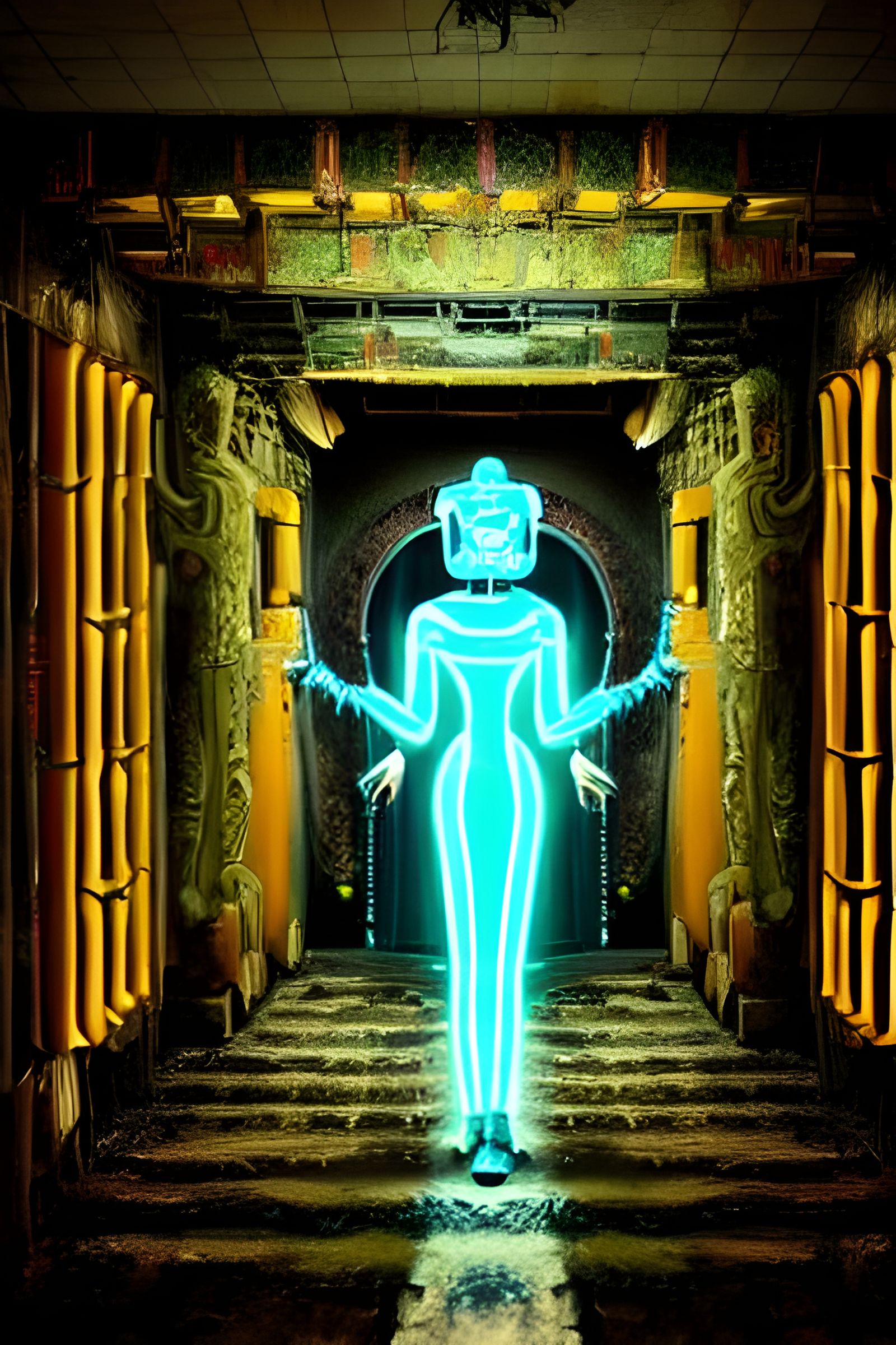 Cyberpunk Mayan Temple - AI Generated Artwork - NightCafe Creator