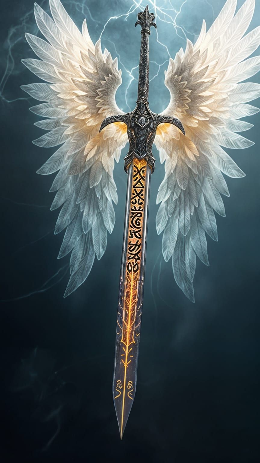 Elemental Sword— - Celestial Sword with Translucent Blade an...