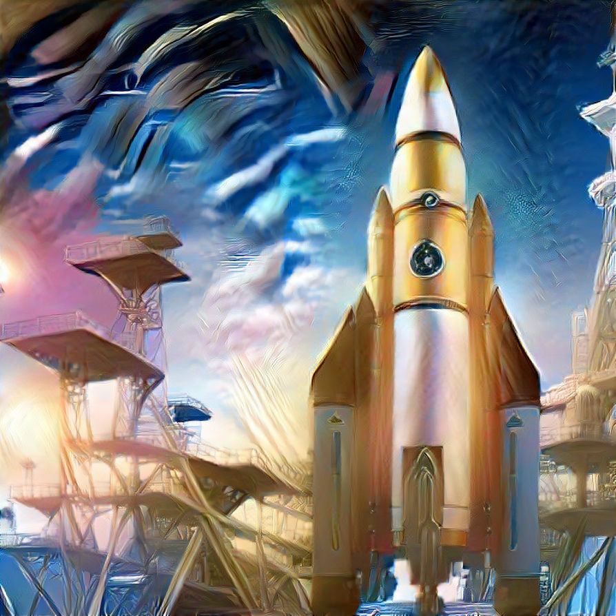 Artist impression of rocketship at launch - AI Generated Artwork ...