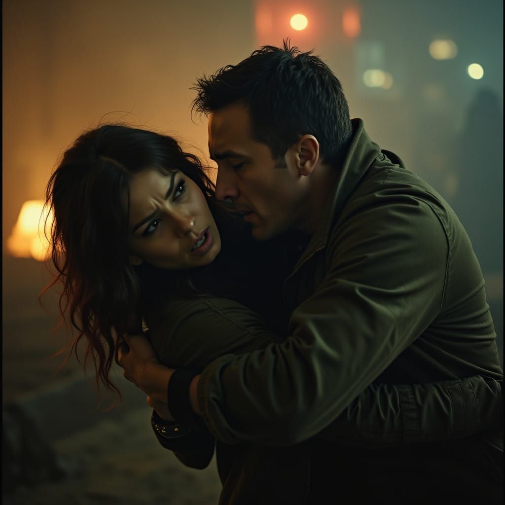 Man saving women - Heroic Man Rescues Woman in Cinematic Dra...