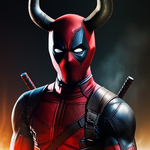 mashup of Deadpool and a Minotaur - mashup of Deadpool and a...