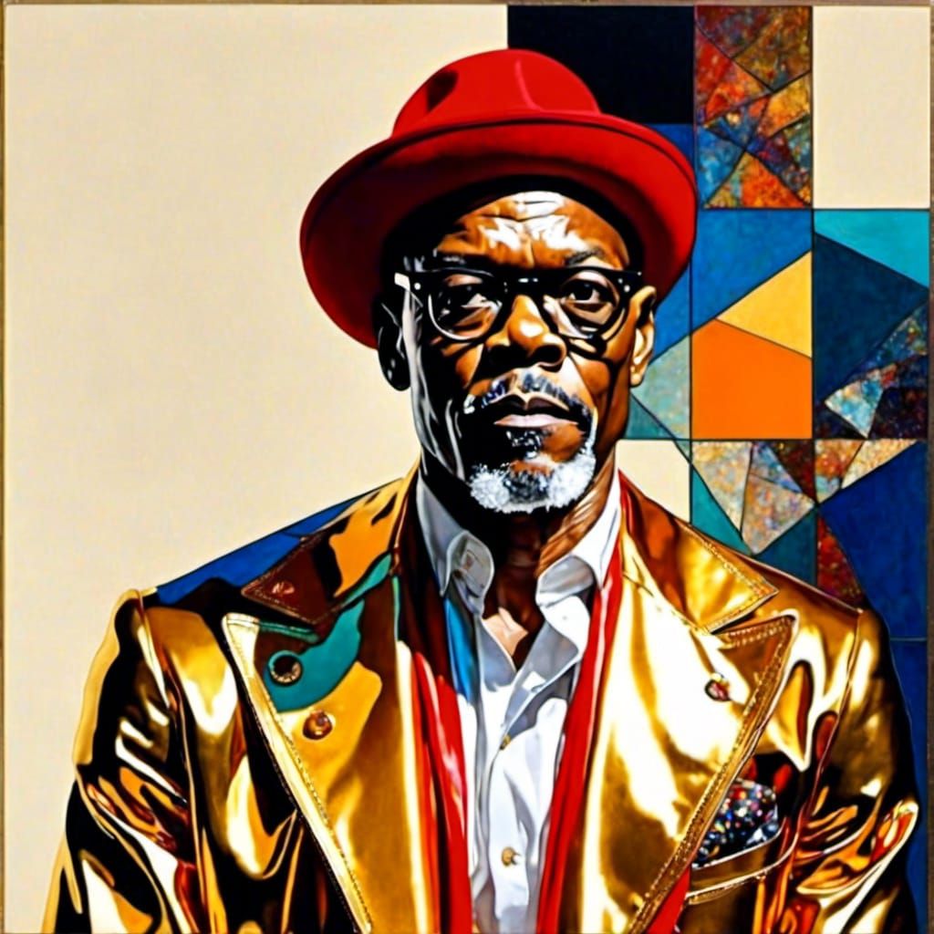 Samuel L. Jackson Man bald JC Leyendecker altarpiece by Egon Schiele ...