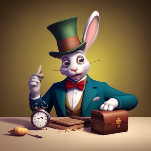 lucky white rabbit - AI Generated Artwork - NightCafe Creator