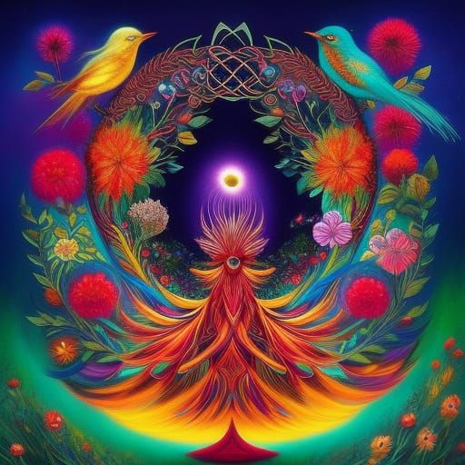 Psychedelic Birds - AI Generated Artwork - NightCafe Creator